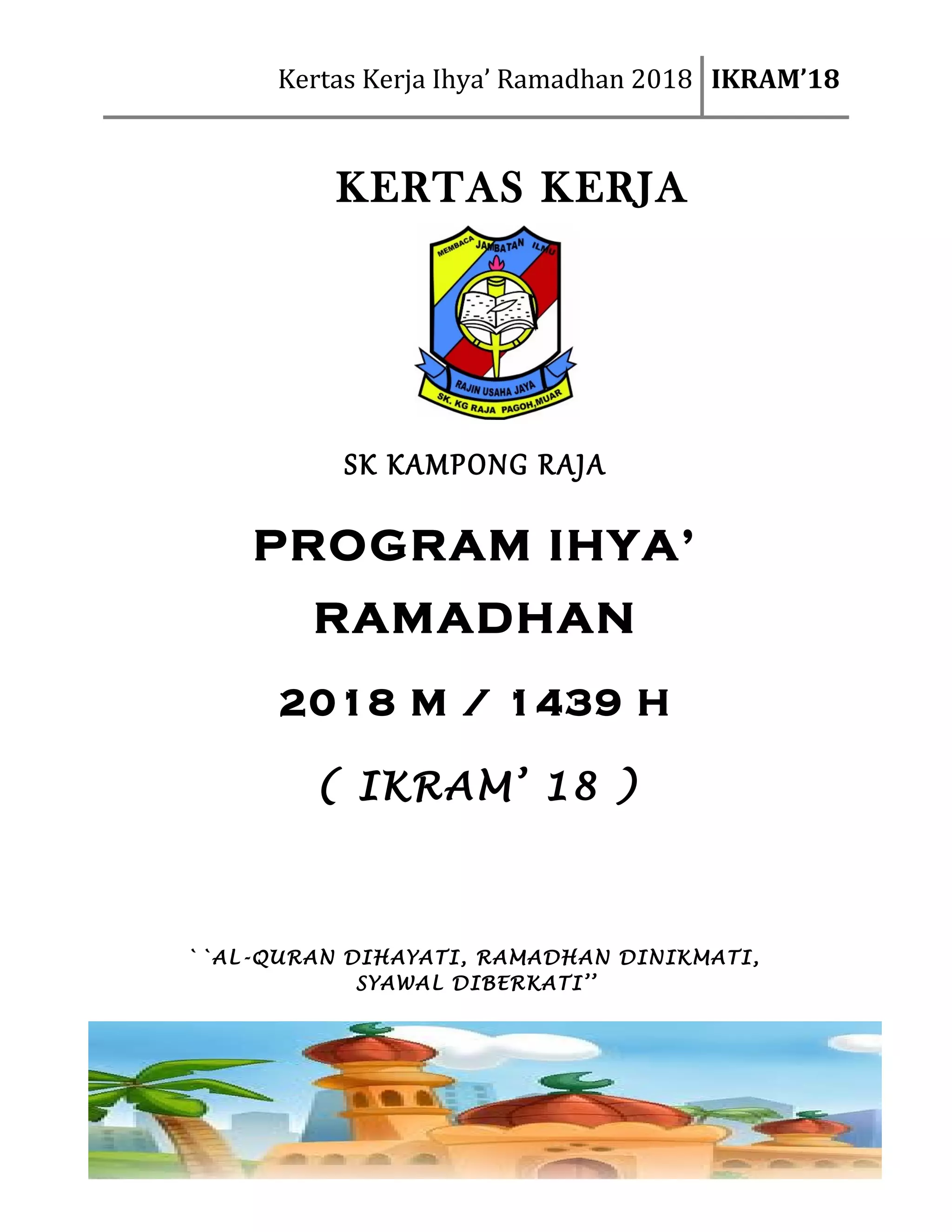 Kertas Kerja Ihya Ramadhan 2018 | DOC