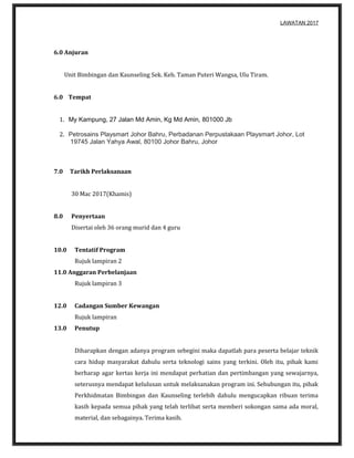 Paperwork lawatan PRS | DOC