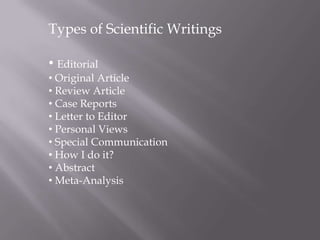 Scientific Paper writing | PPT