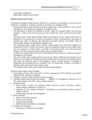Health Systems and Health Care Services | DOCX
