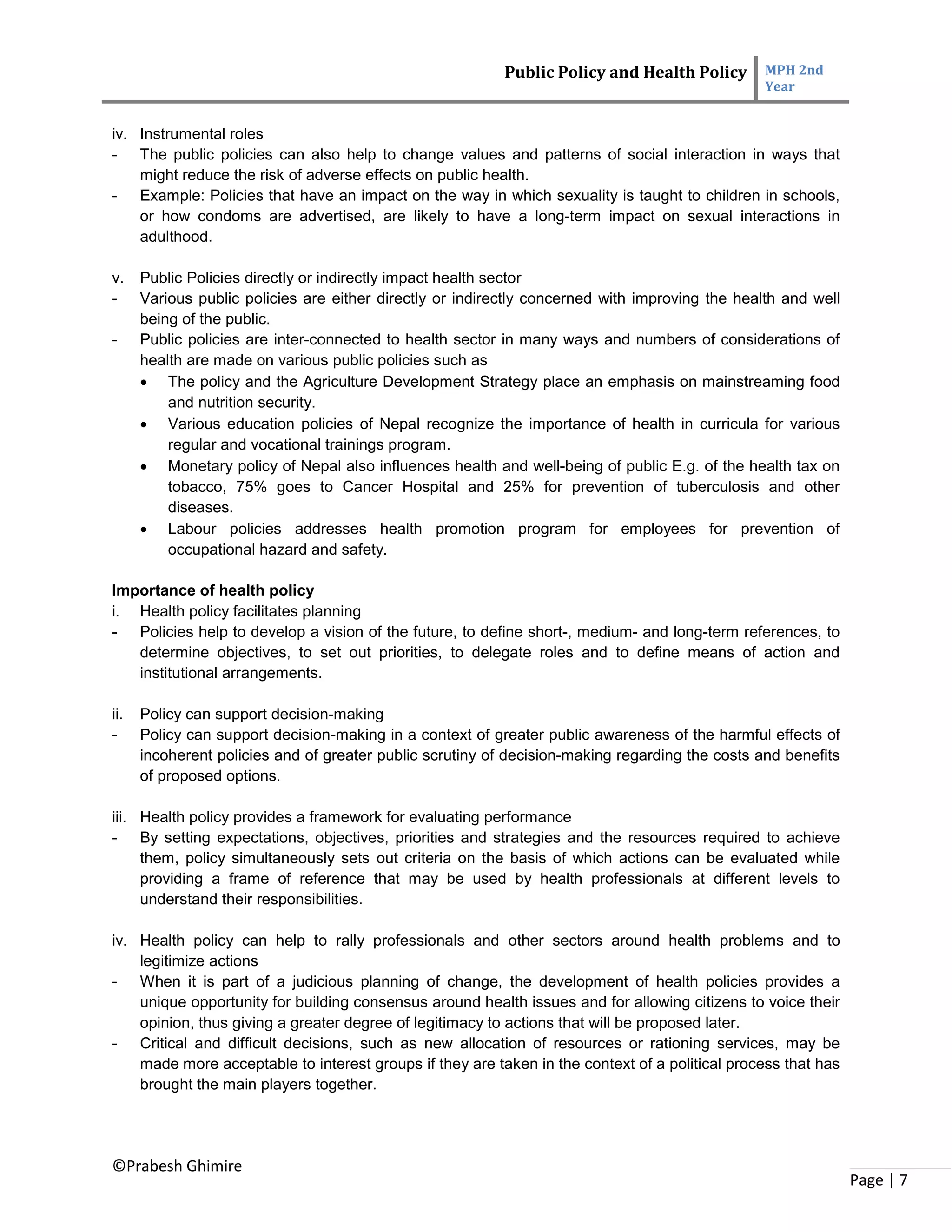 Public Policy and Health Policy | PDF