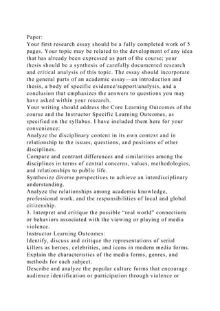 Paper Your first research essay should be a fully completed work .docx