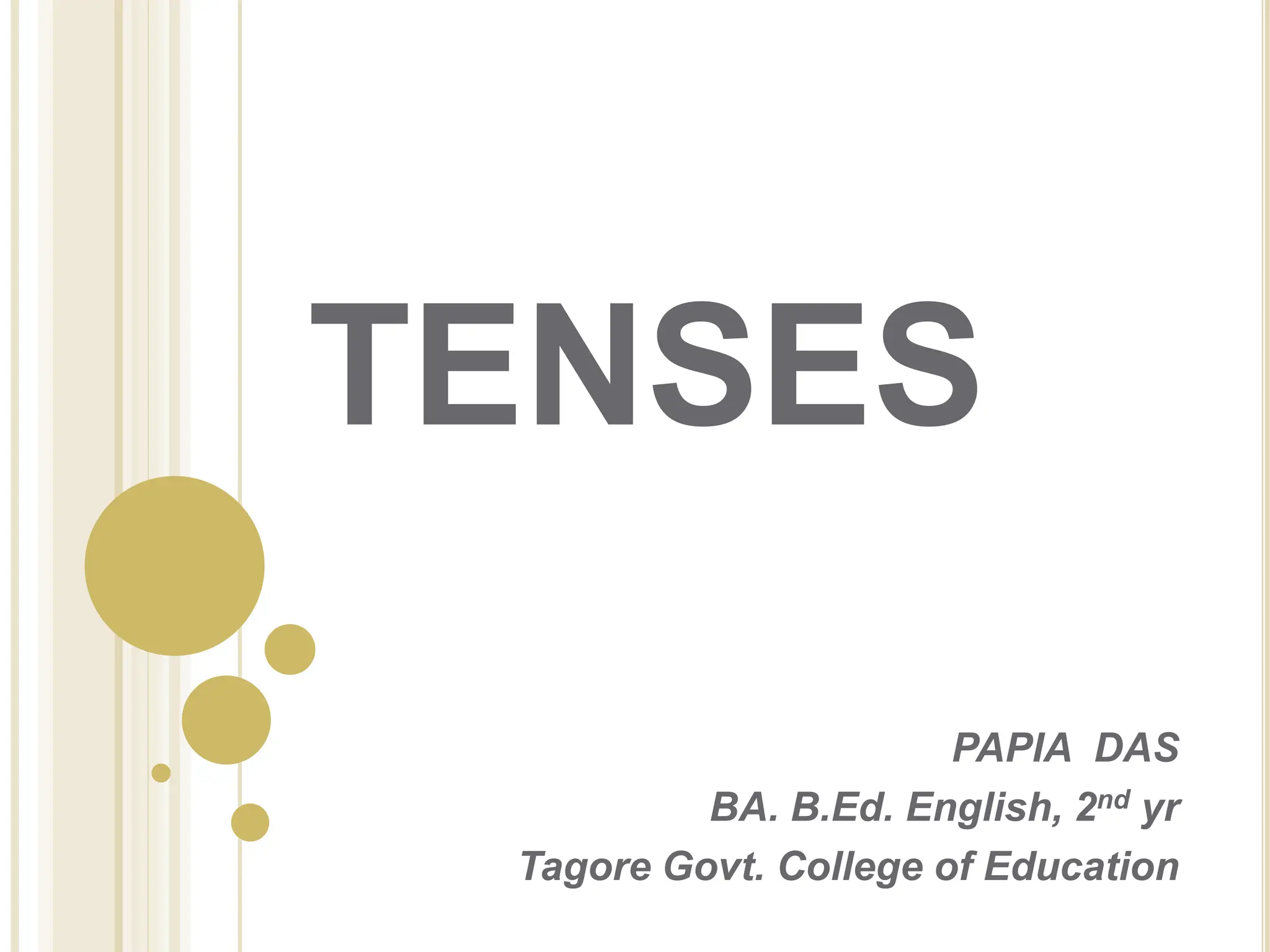 Tenses - Types of Tenses with Examples (Part Of Speech) | PPTX