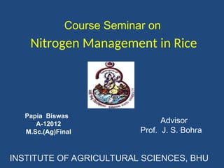Presentation on nutrient management rice | PPT
