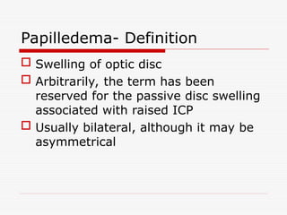 Papilloedema and Optic Atrophy-optha.ppt
