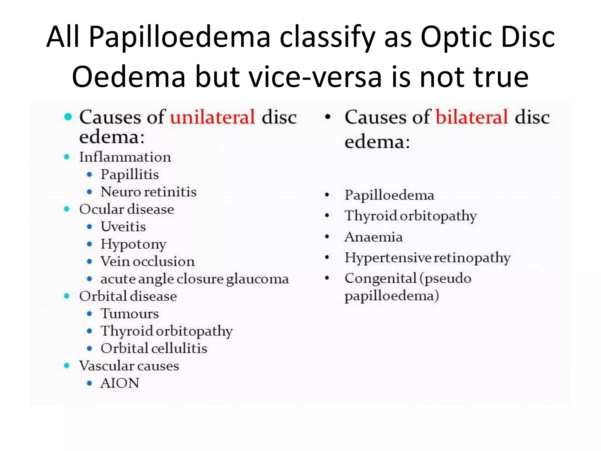 Papilloedema | PPTX | Eye and Vision Conditions | Diseases and Conditions
