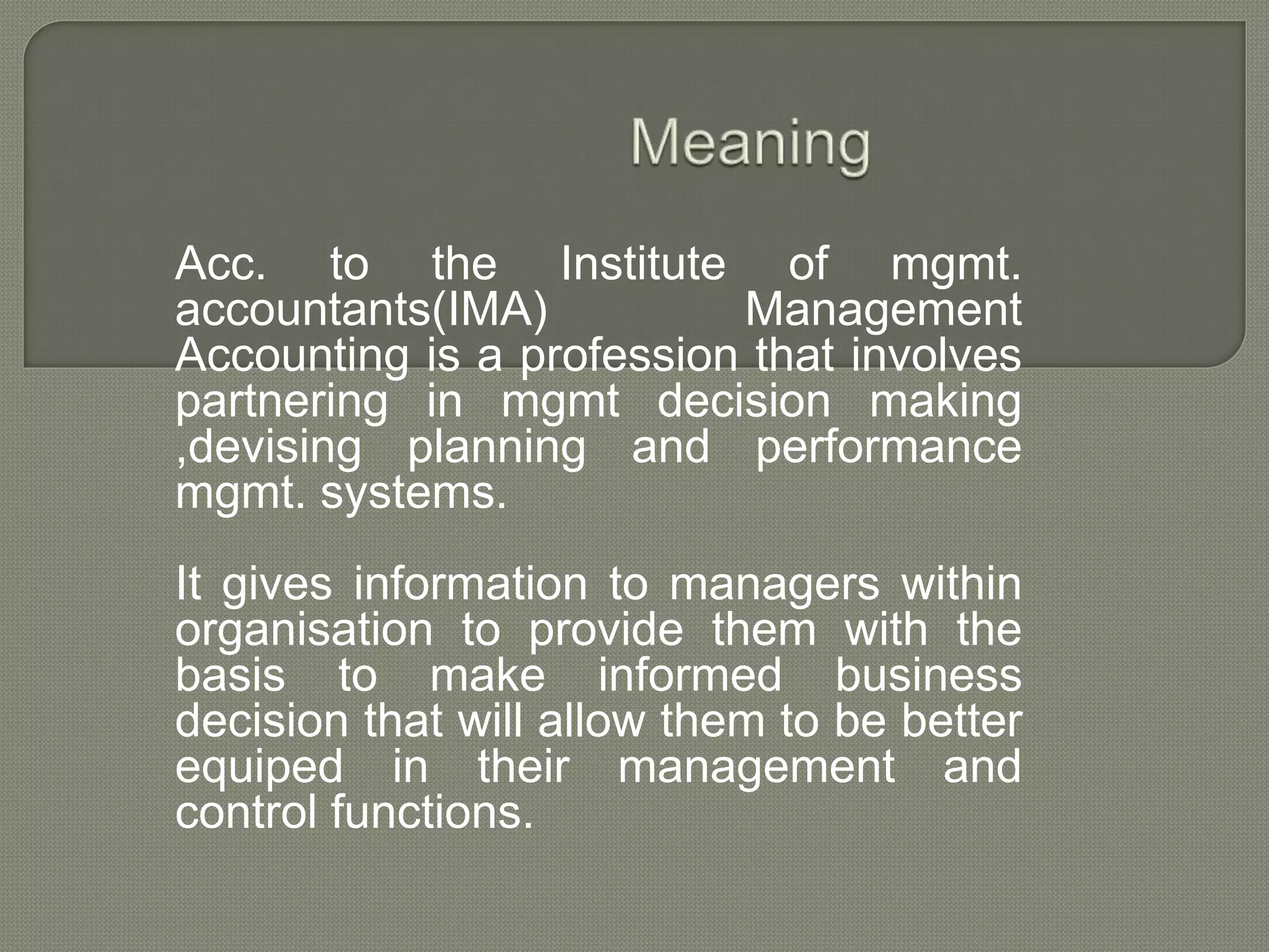 Management accounting | PPTX
