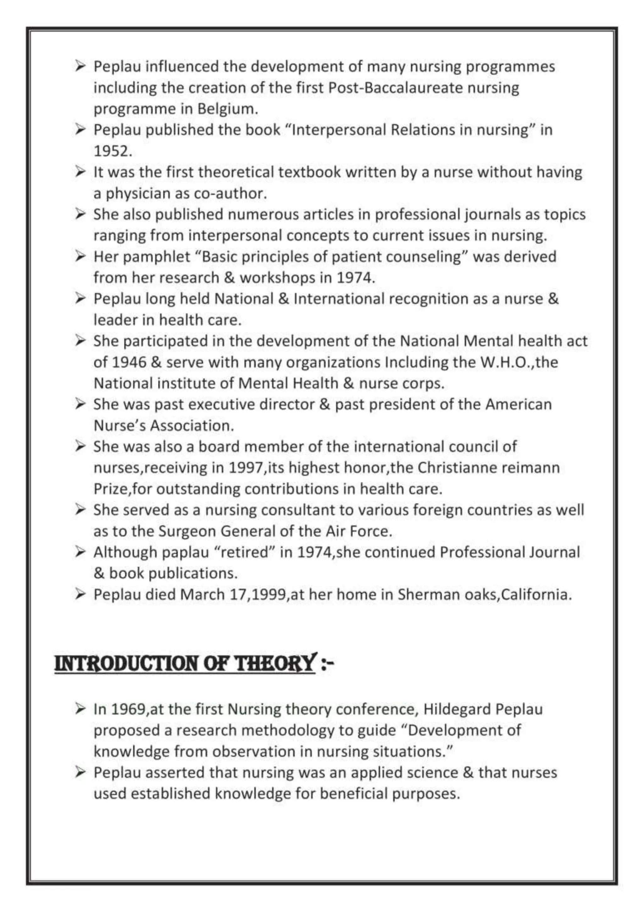 PAPALU'S THEORY.ppt THEORY USED IN NURSING | PPT