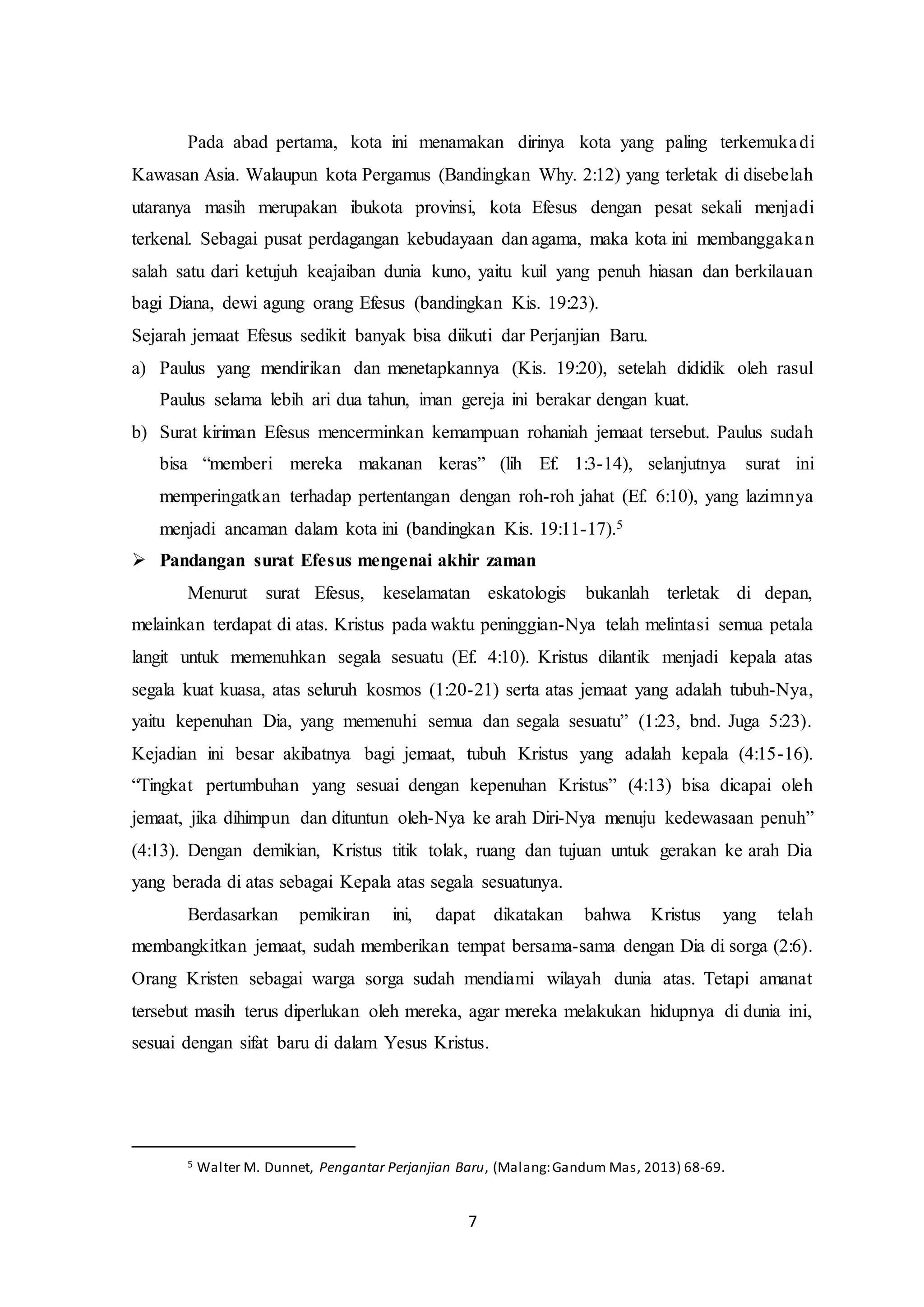 Papper pandangan akhir zaman dalam surat efesus, filipi, filemon dan ...