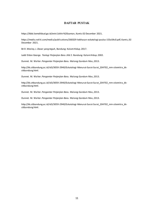 Papper pandangan akhir zaman dalam surat efesus, filipi, filemon dan ...