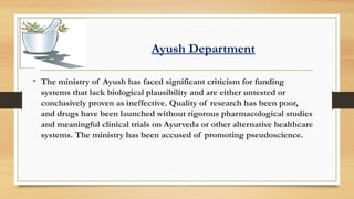 AYUSH (INDIAN TRADITIONAL MEDICINAL SYSTEM) | PPTX