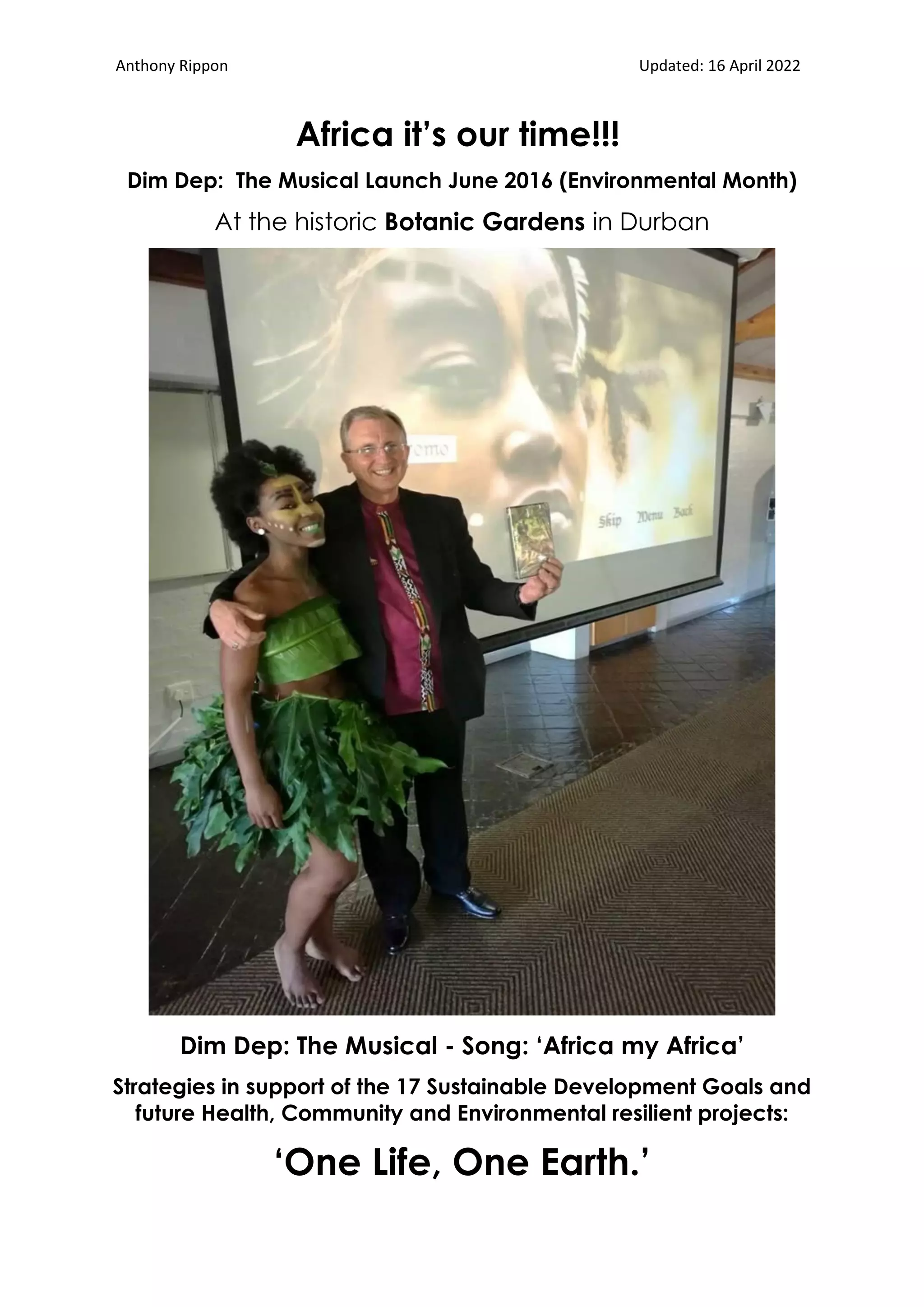 Performing Arts Profile - Prof Rippon & African Buskers | PDF