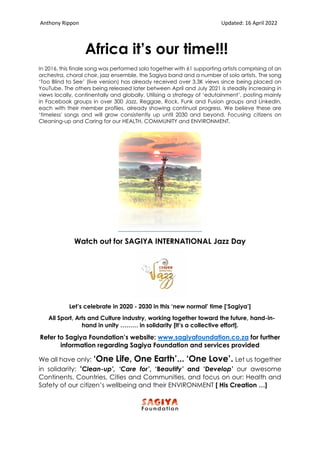 Performing Arts Profile - Prof Rippon & African Buskers | PDF