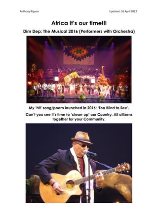 Performing Arts Profile - Prof Rippon & African Buskers | PDF
