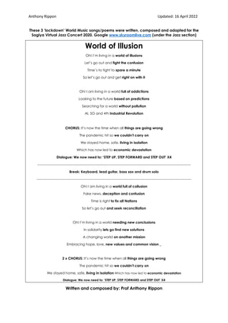 Performing Arts Profile - Prof Rippon & African Buskers | PDF