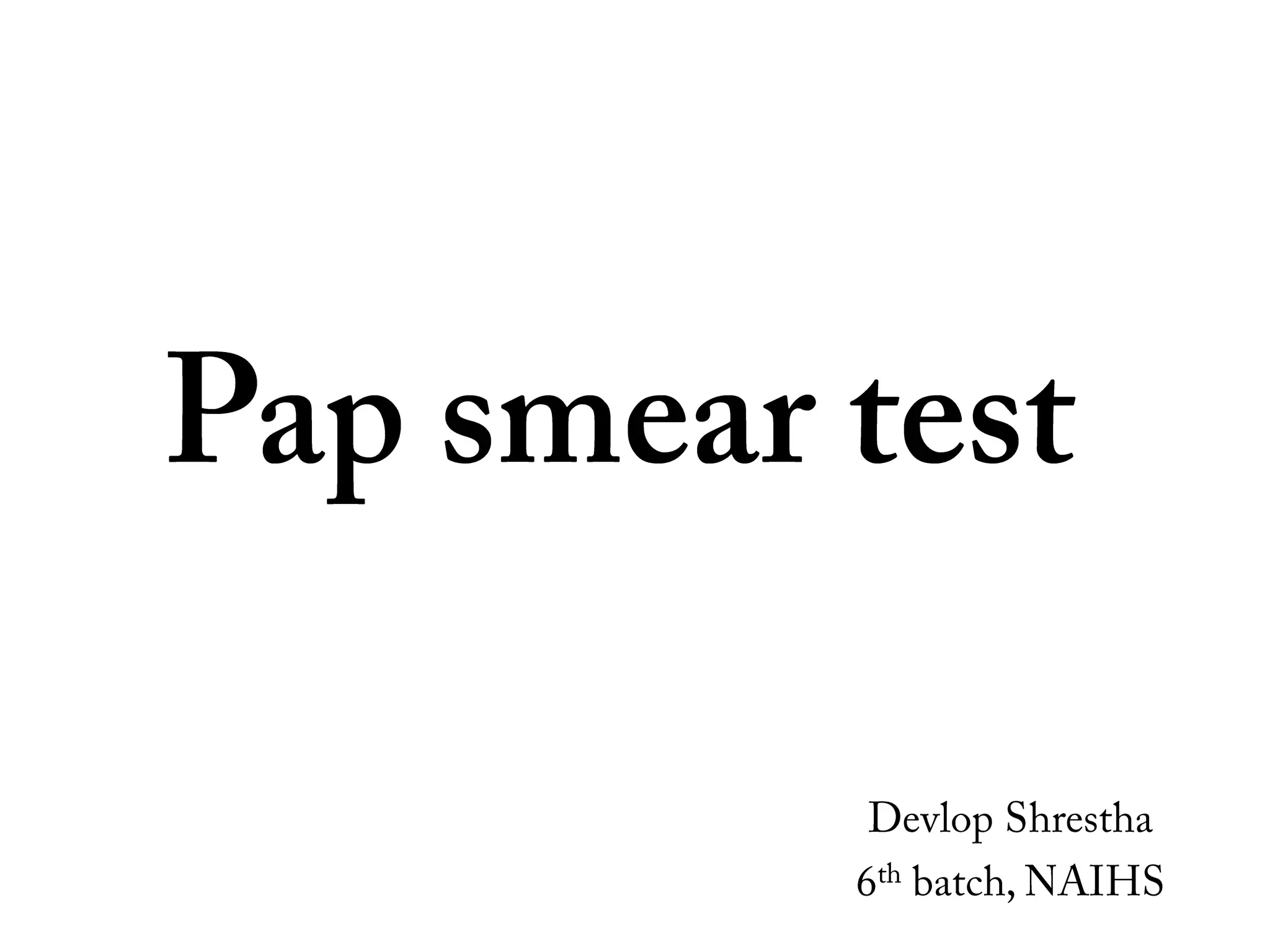 Pap smear and procedure | PDF