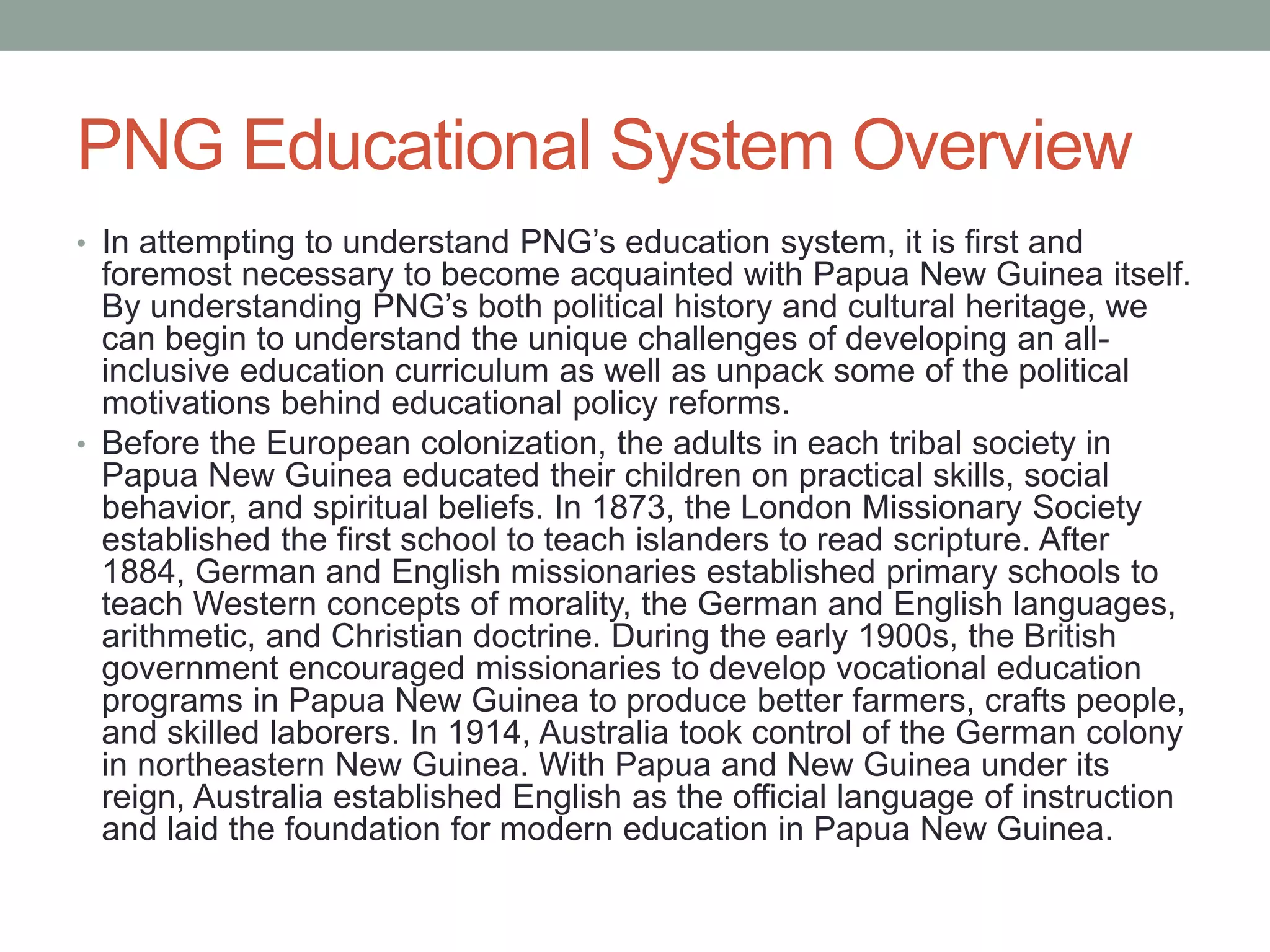 Papua new-guinea-education-system | PPTX