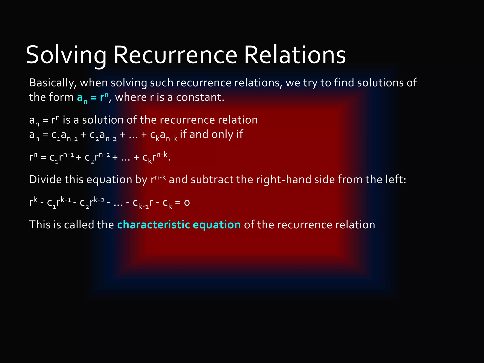 Recurrence Relation | PPTX
