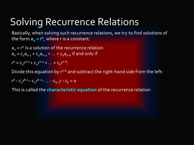 Recurrence Relation | PPTX