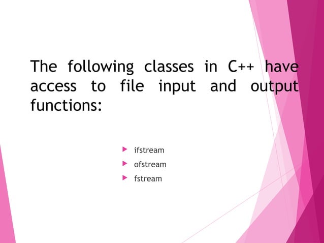 File Handling In C++(OOPs)) | PPT | Data Storage and Warehousing ...