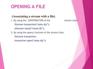 File Handling In C++(OOPs)) | PPT | Data Storage and Warehousing | Computing