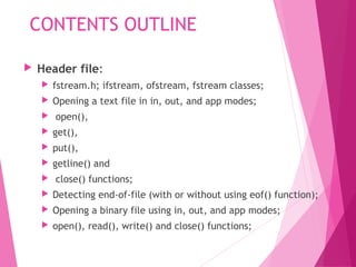 File Handling In C++(OOPs)) | PPT