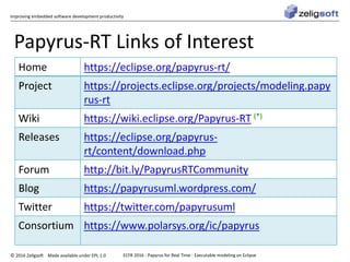 Papyrus-RT - Executable modeling on eclipse | PPT