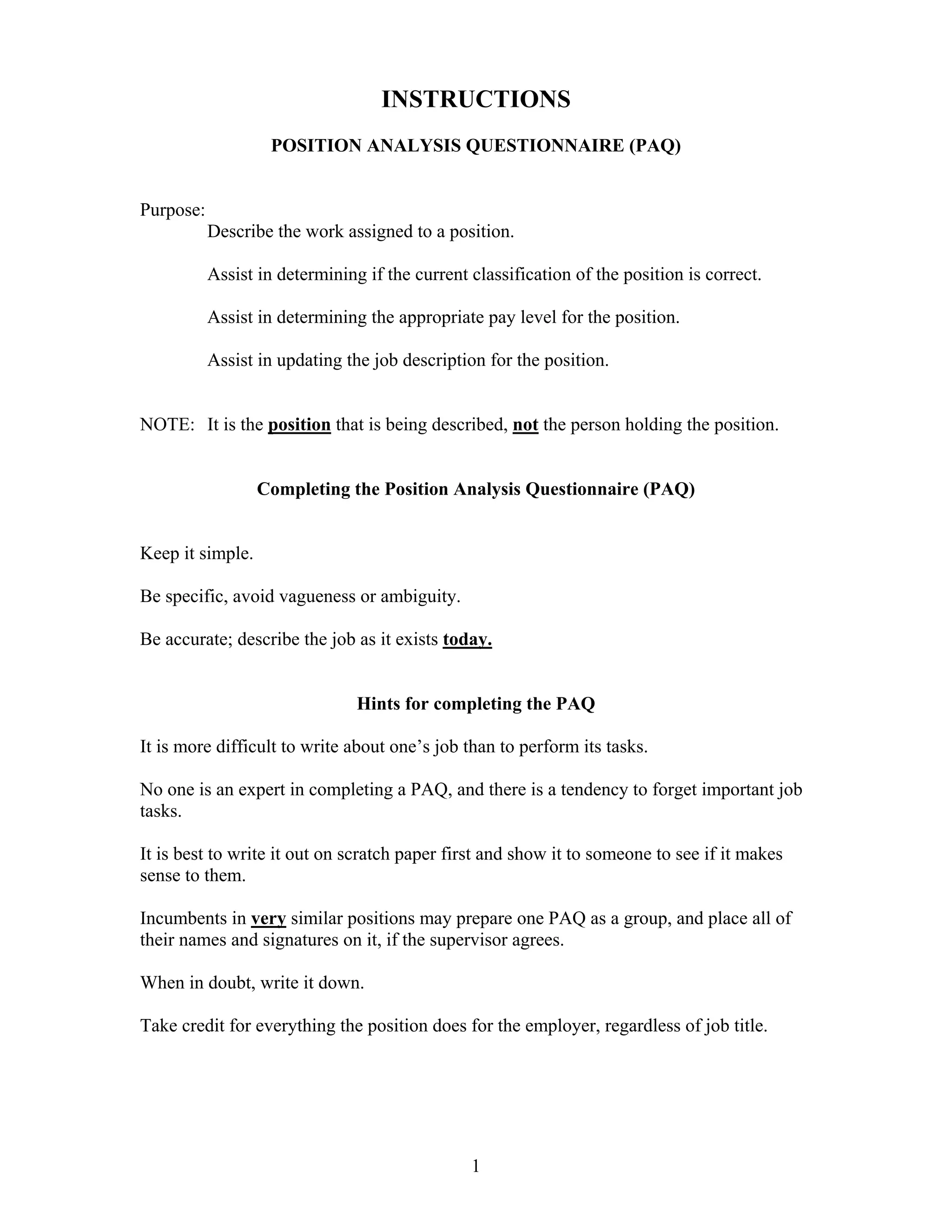 Paq instructions | PDF