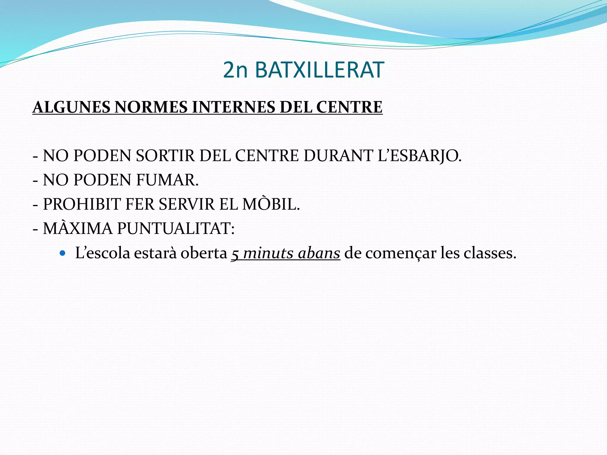 Paqui 2 power point - reunió pares 2n de batxillerat | PPT