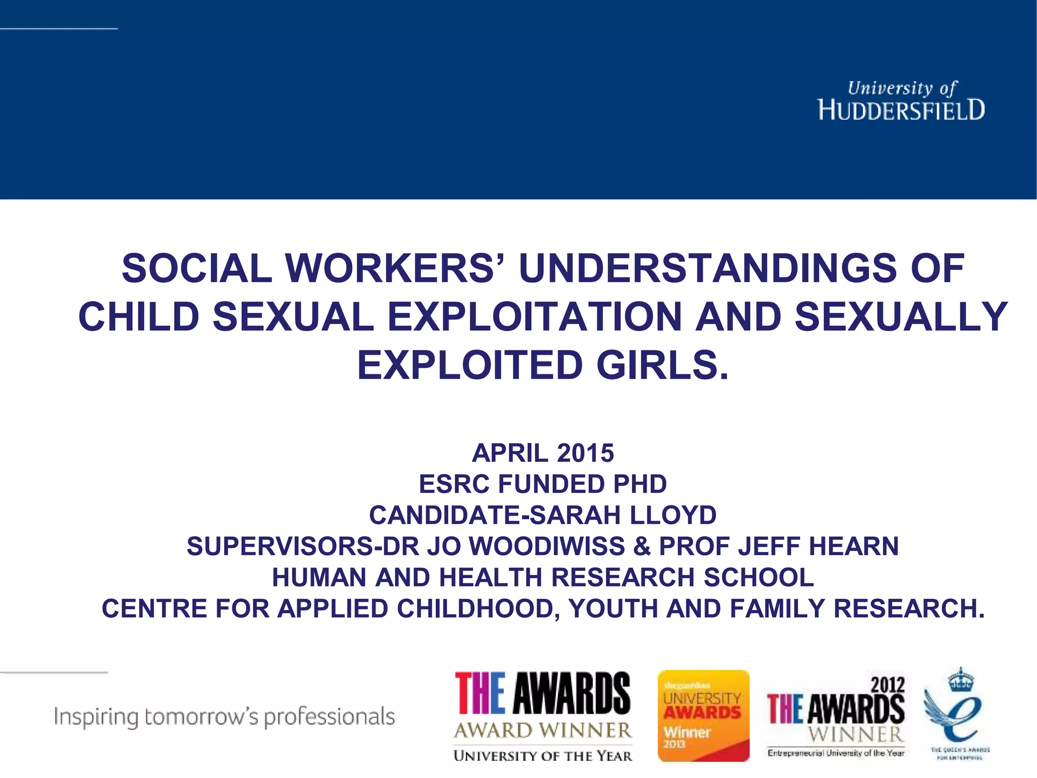 Social Workers' Understanding of Sexual Exploitation and Sexually ...