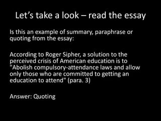 Para.summ.quote intro | PPT