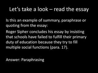 Para.summ.quote intro | PPT