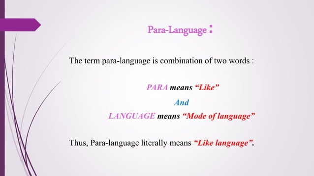 Para-Language | PPTX