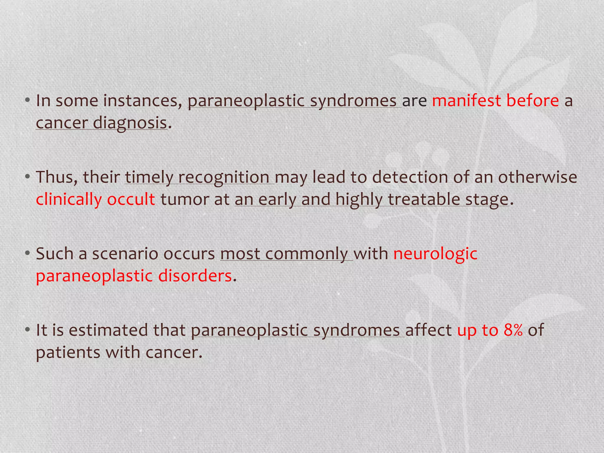 Para neoplastic (malignant) syndromes | PPT