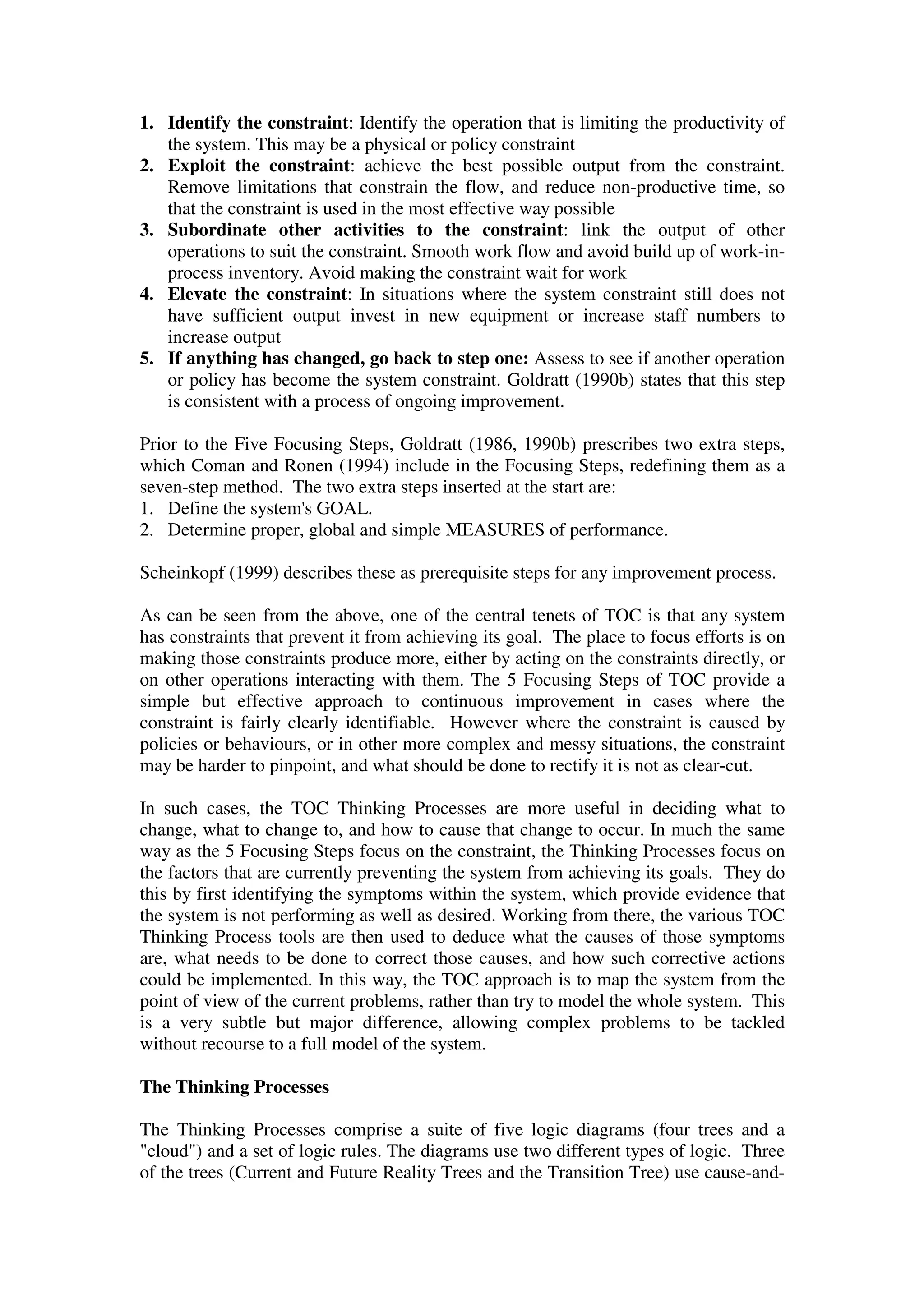 Theory of Constraints" Thinking Processes | PDF