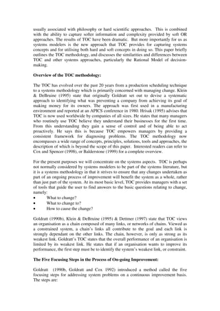 Theory of Constraints" Thinking Processes | PDF