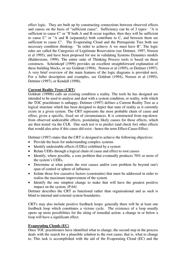 Theory of Constraints" Thinking Processes | PDF