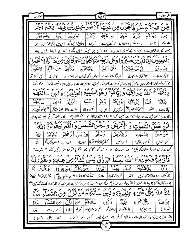 Quran with urdu translation and Tafseer | Para 21 | PDF
