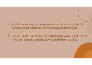 G10_Mga Paraan ng Pagsasalin ng mga Salita | PPTX