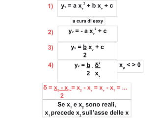 Parabola ed Equazione di Secondo Grado - Nuove Formule per le Radici x1 ...