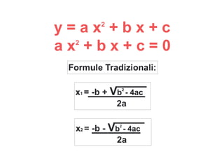 Parabola ed Equazione di Secondo Grado - NUOVE FORMULE per Delta, a, b ...