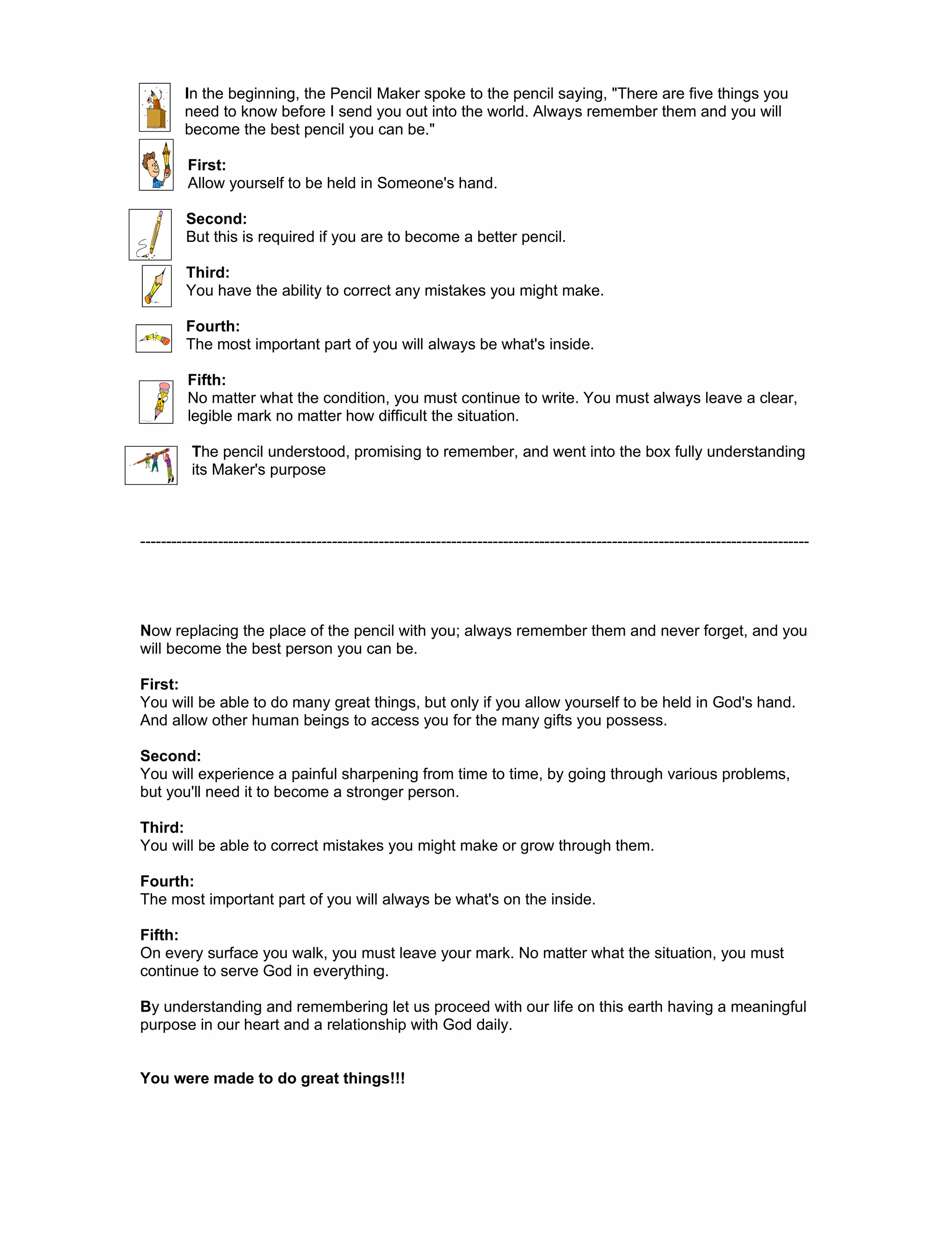 Parable Of The Pencil | DOC