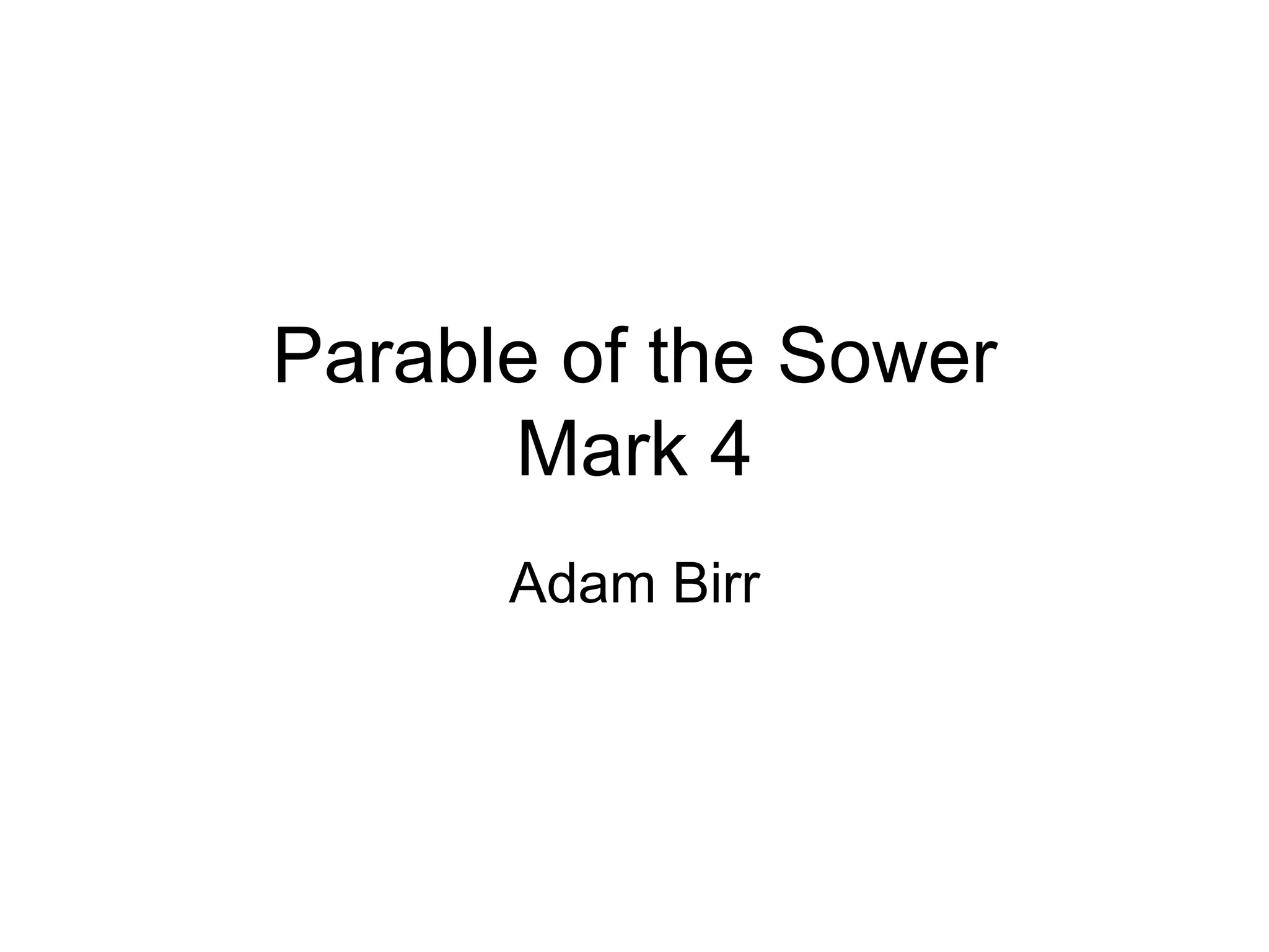 Parable of the sower | PPT