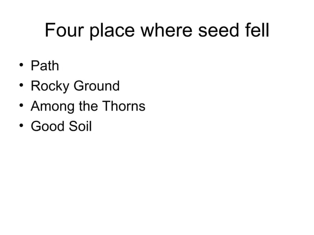 Parable of the sower | PPT | Christianity | Religion & Spirituality