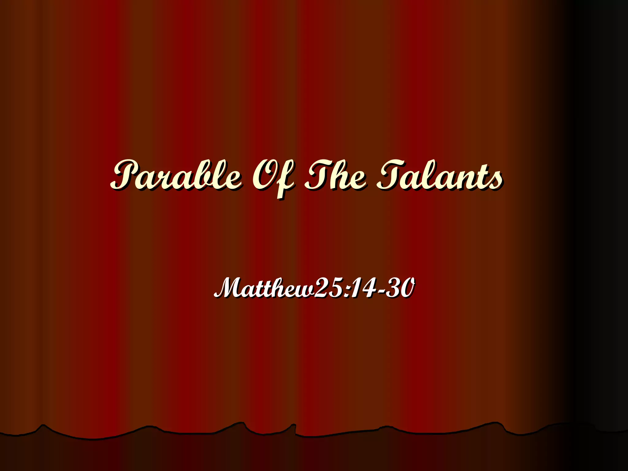 Parable Of The Talants | PPT