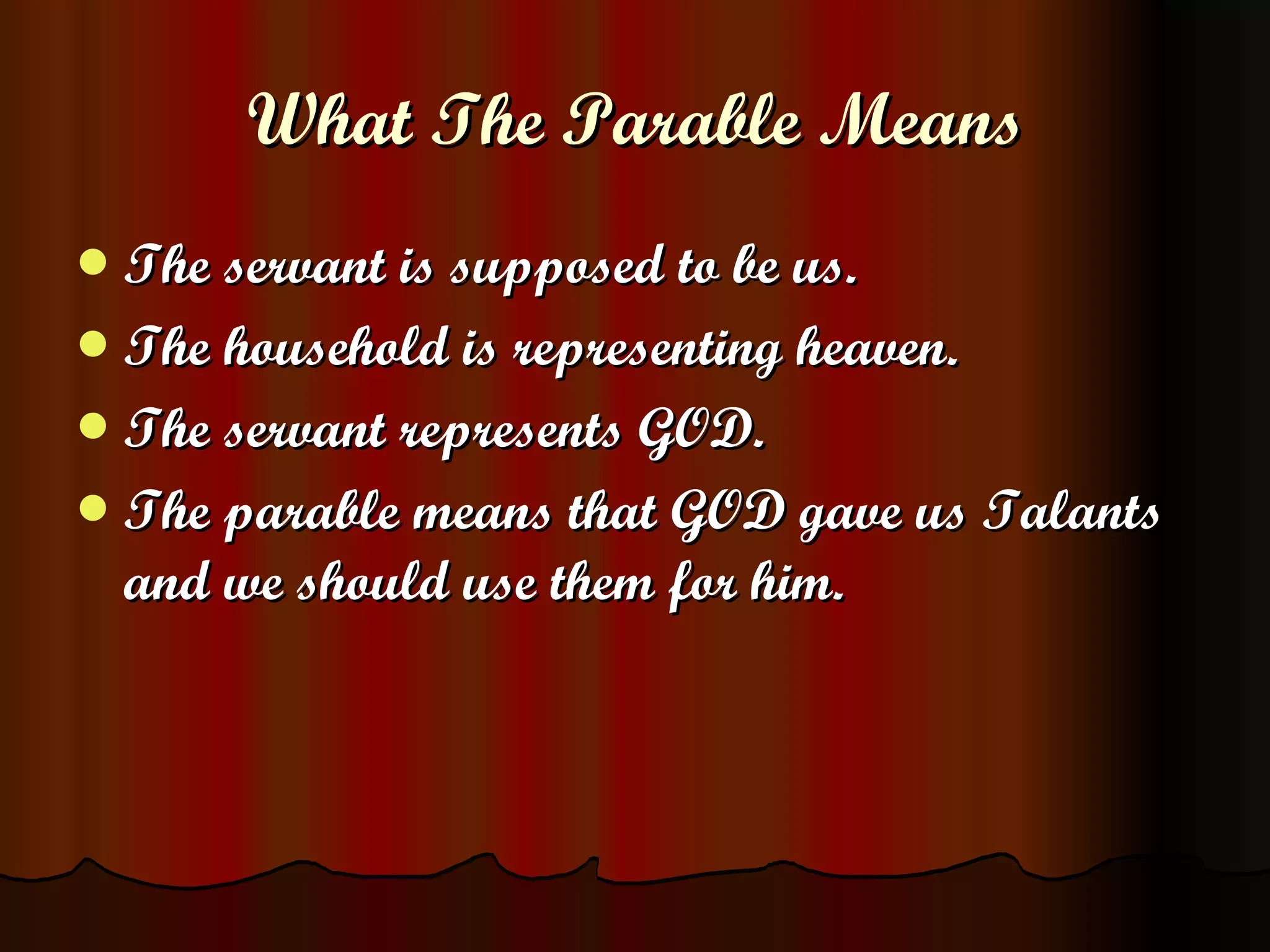 Parable Of The Talants | PPT
