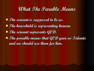 Parable Of The Talants | PPT