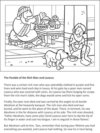 Lazarus And The Rich Man Coloring Pages