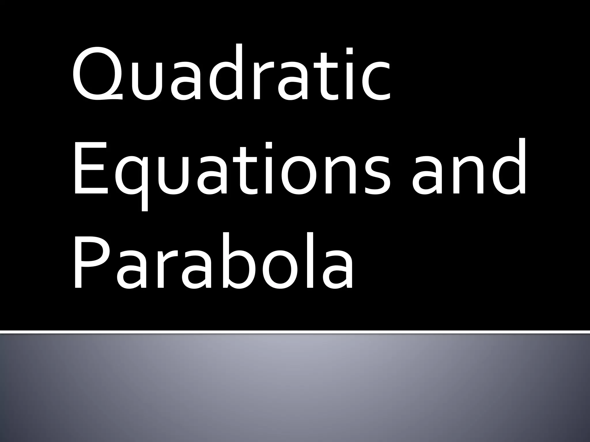 Parabola | PPTX