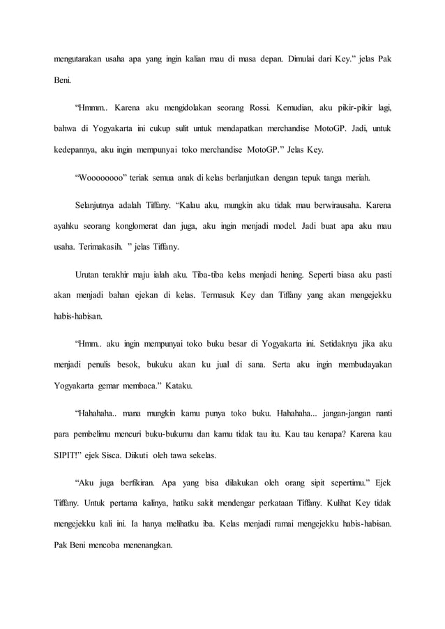 Parabola - Cerpen kewirausahaan | DOCX